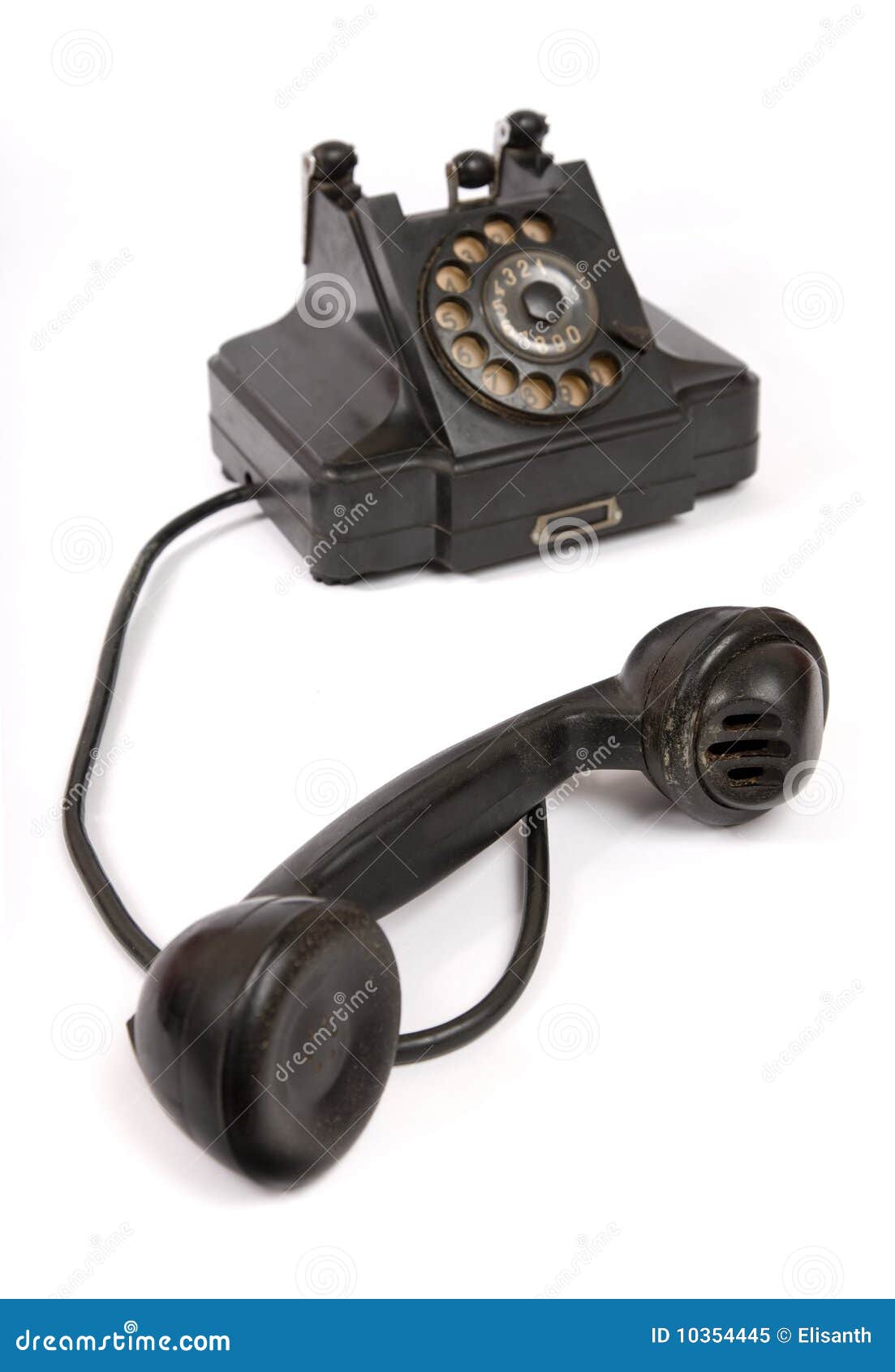 Black Vintage Phone with Scratches Stock Image - Image of used ...