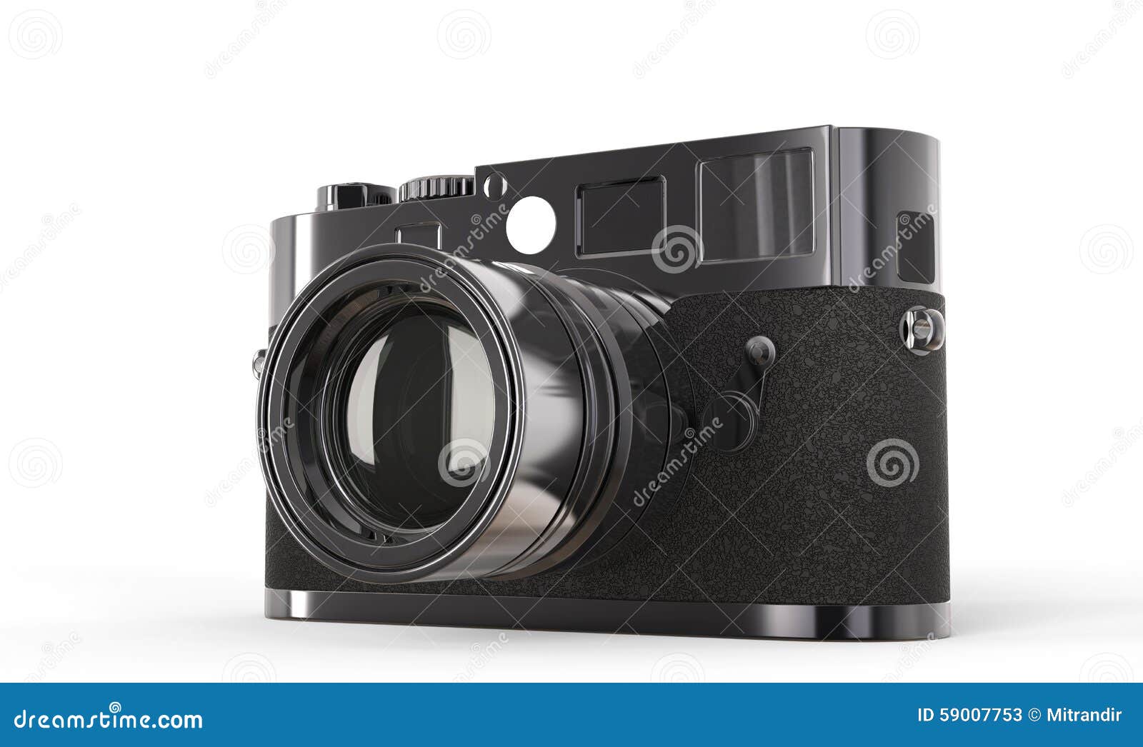 Black Vintage Style Digital Camera - Angle View Stock Illustration ...