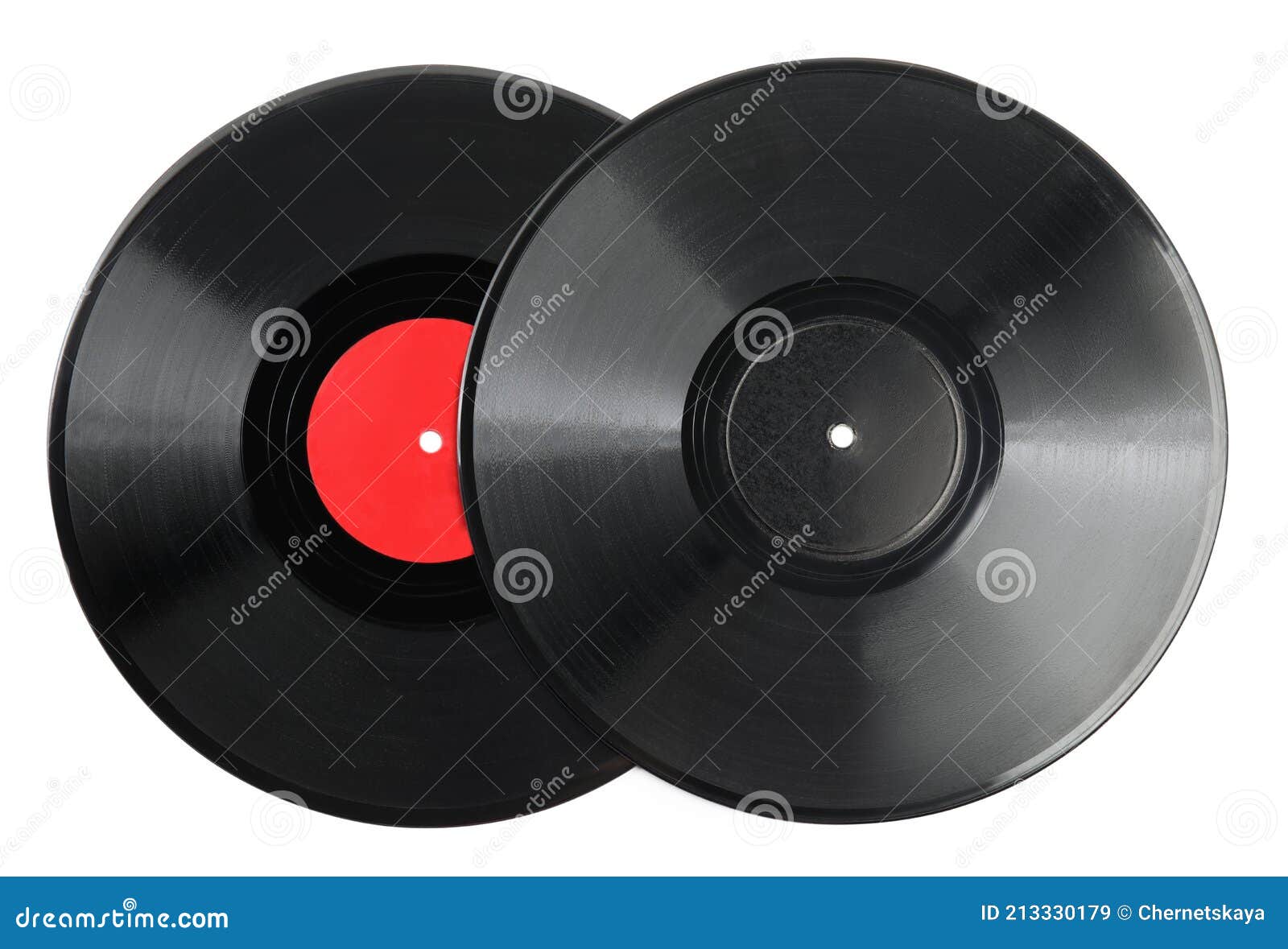 Black Vintage Vinyl Records on White Background Stock Image - Image of ...