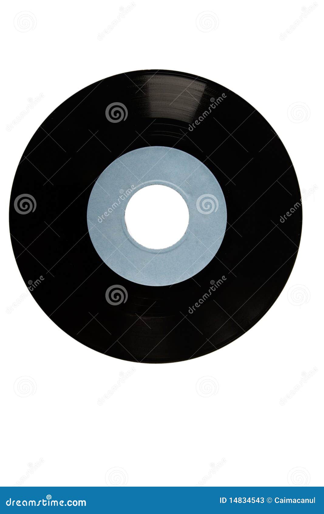 Black Vinyl with Blue Label Stock Image - Image of object, album: 14834543