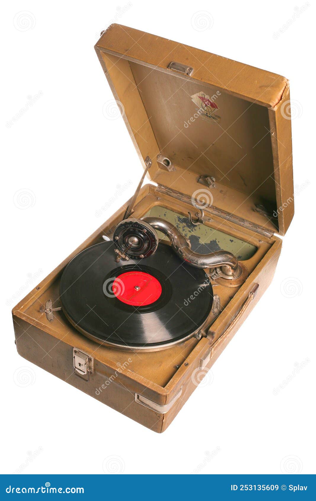 Vintage Vinyl Record Player on a White Background Editorial Stock Image ...