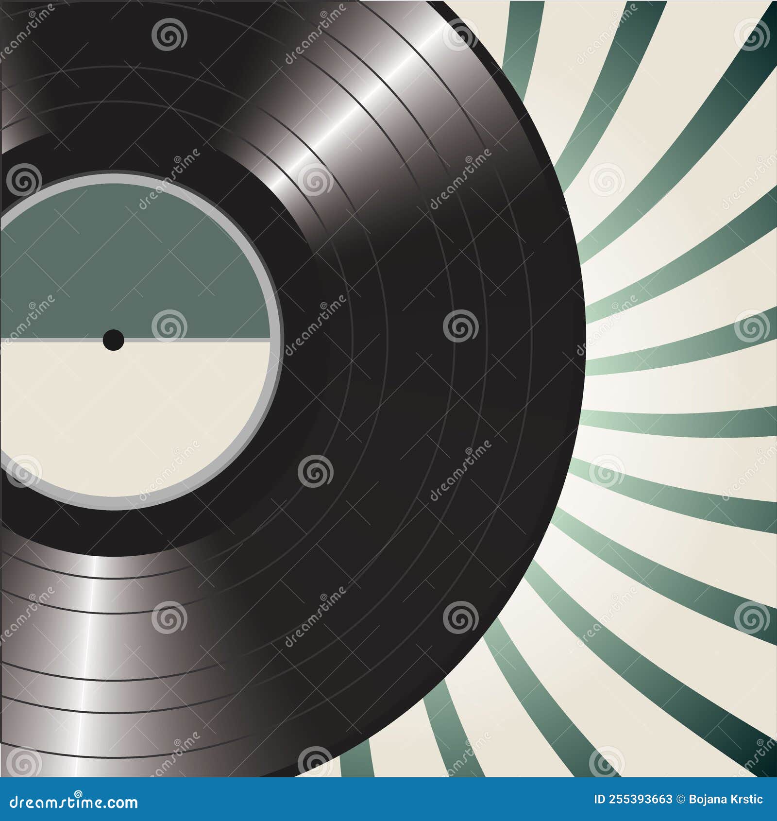 Black Vinyl Record Disc Flat Retro Concept Vector Illustration Stock ...