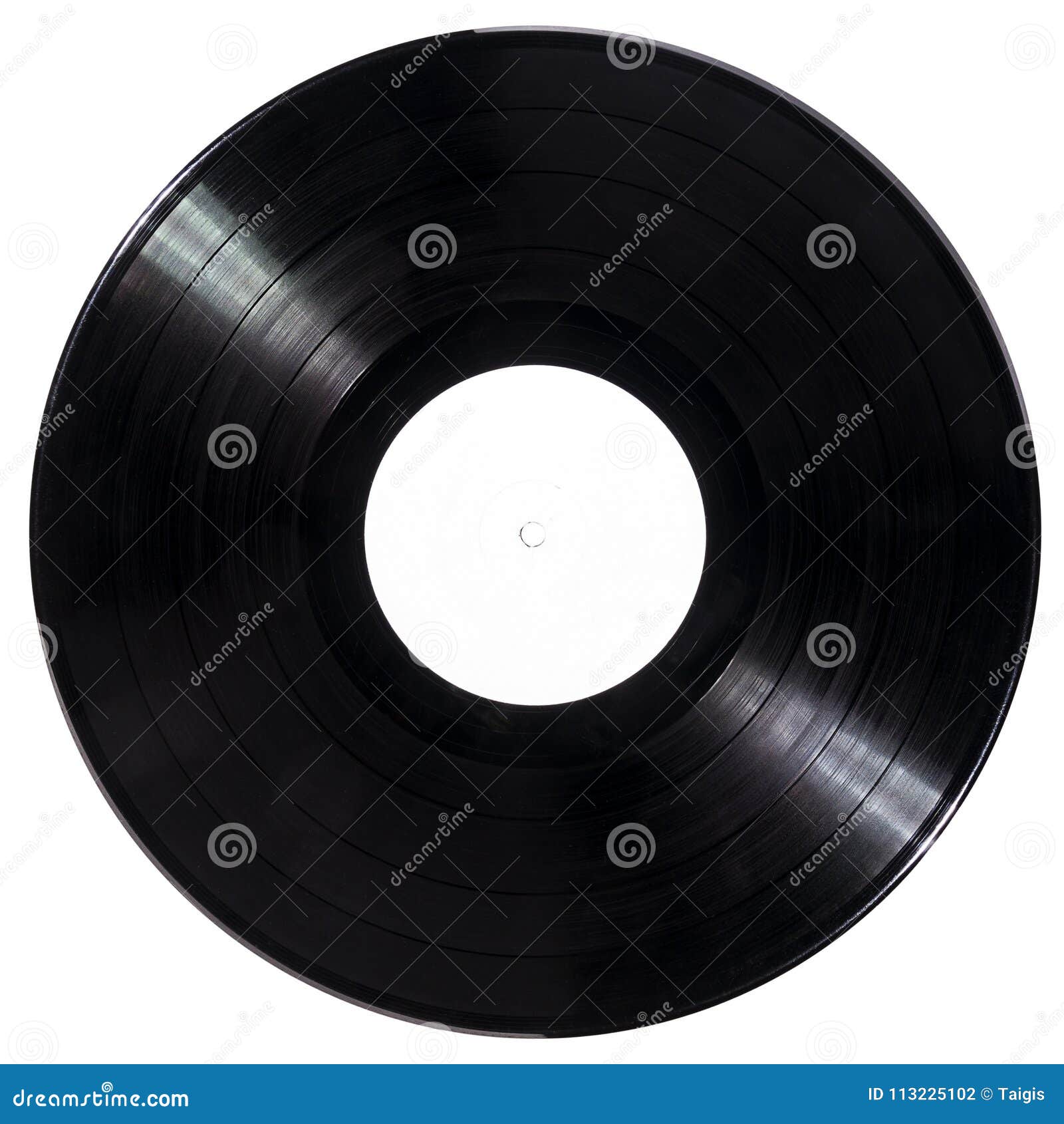 Black Vinyl Record Isolated on White Background Stock Photo - Image of ...