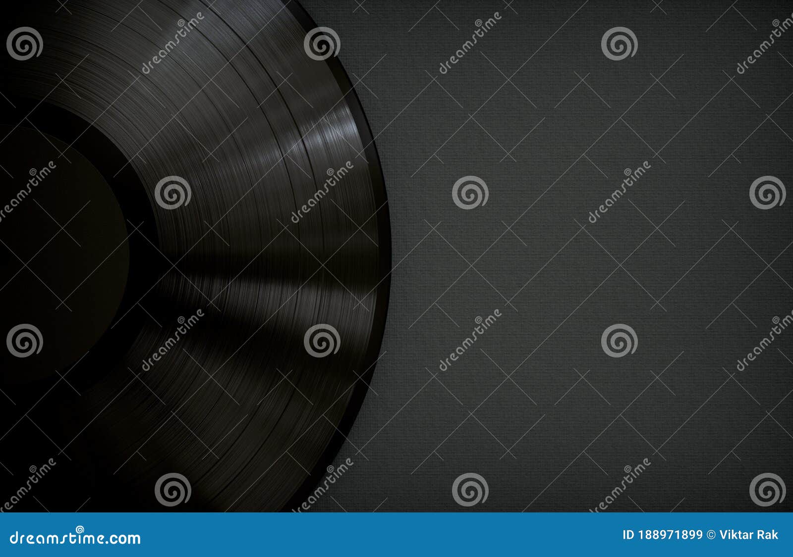Black Vinyl Record with a Black Label on a Black Surface. Dark Music ...