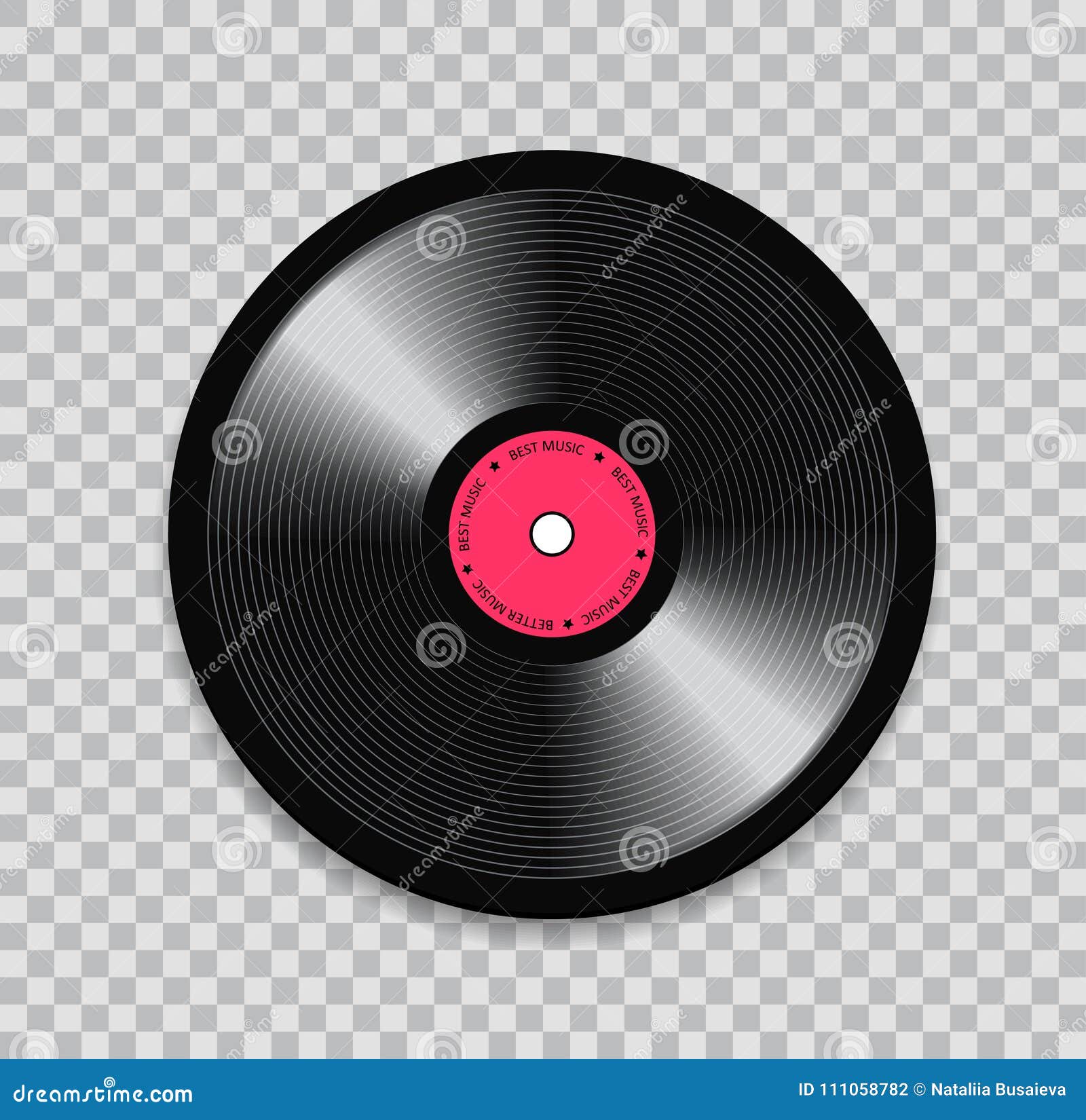 Black Vinyl Record on Transparent Background. Realistic Illustration ...
