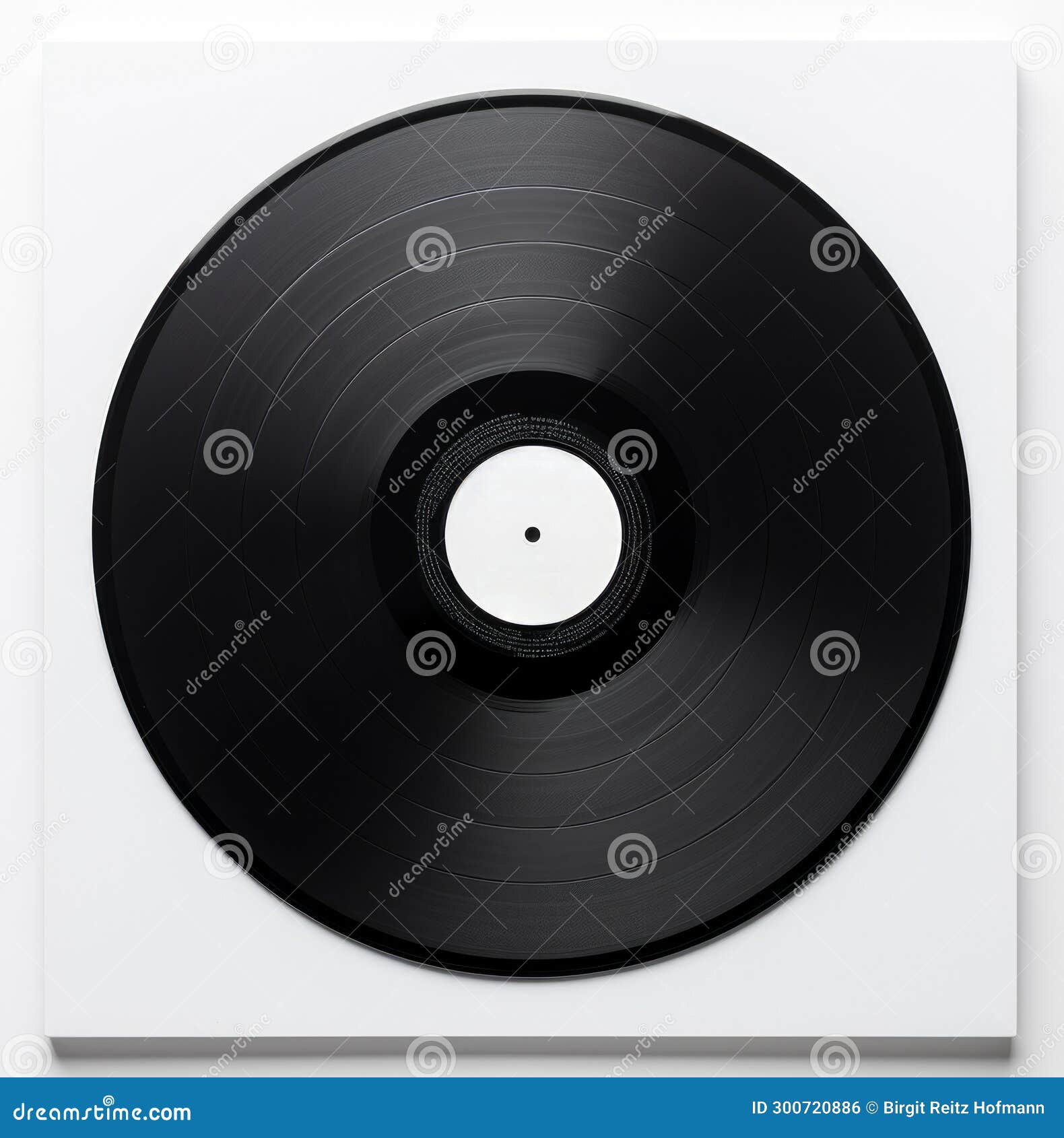 Black Vinyl Record with White Label Stock Illustration - Illustration ...