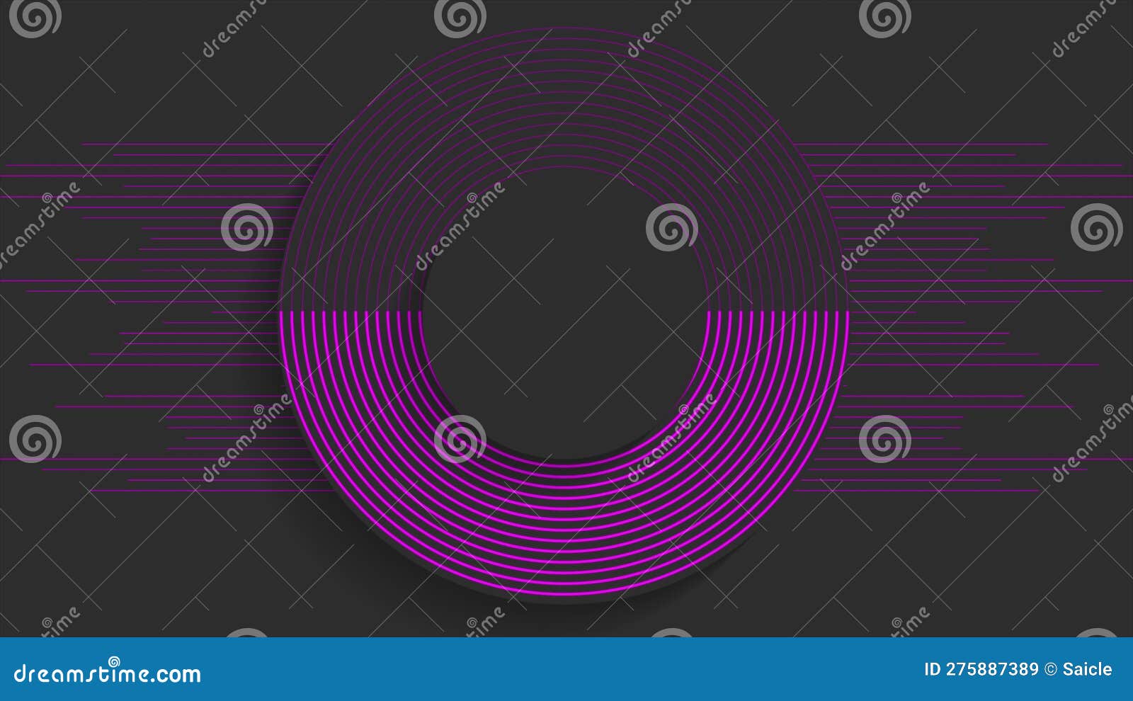Black Violet Circles and Lines Concept Abstract Tech Motion Background ...
