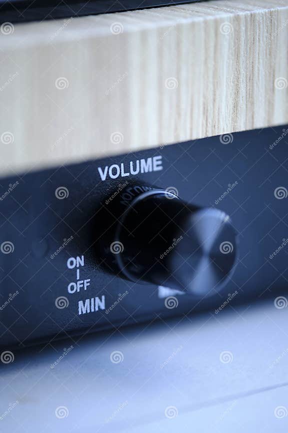 Black Volume Control and Power on and Off. Stock Photo - Image of tune ...