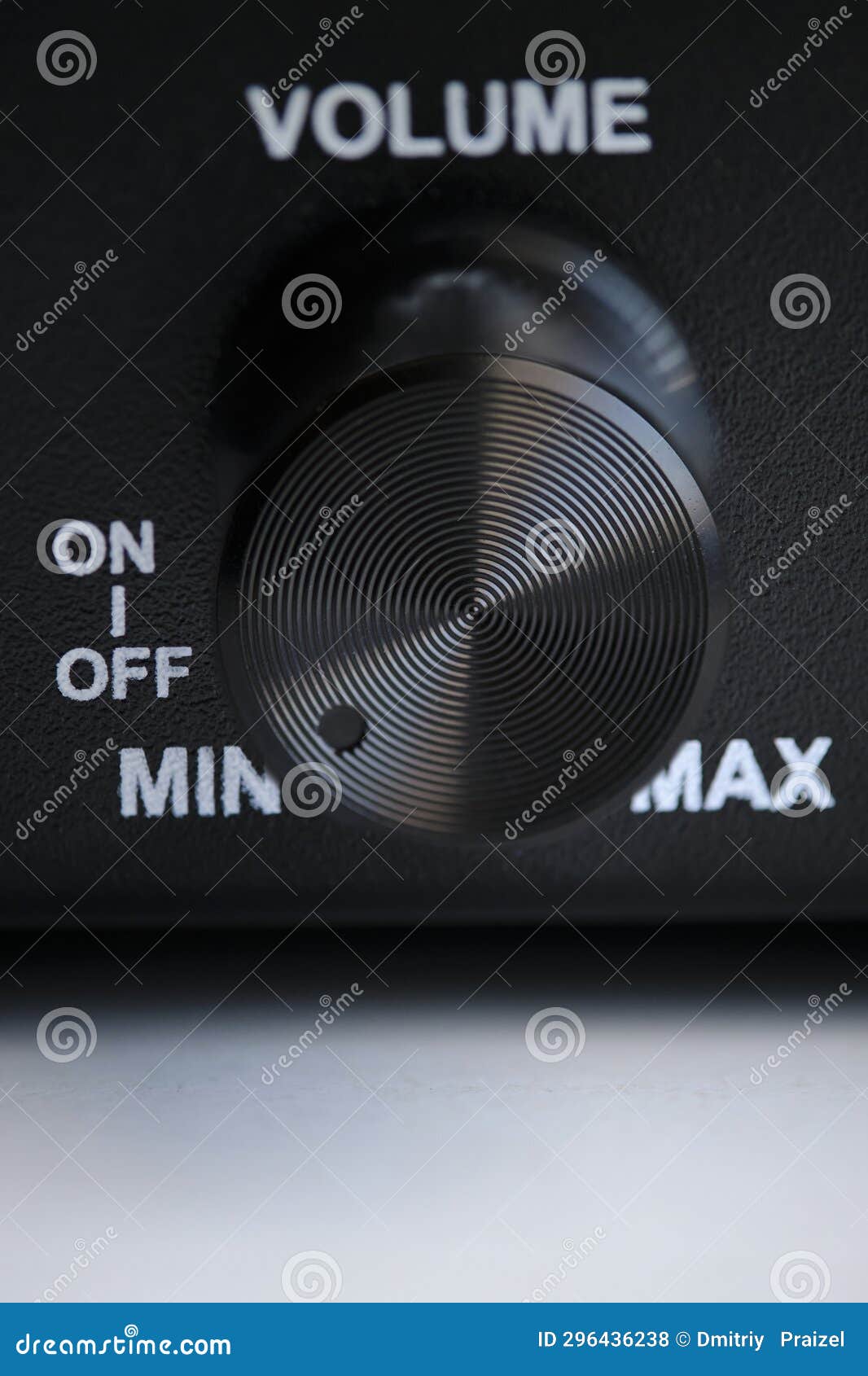 Black Volume Control and Power on and Off. Stock Photo - Image of black ...