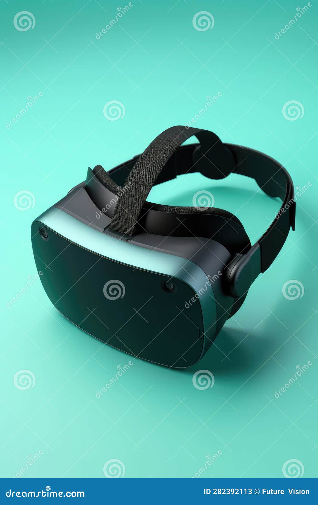 Black Vr Headset on Blue Background with Copy Space, Created Using ...