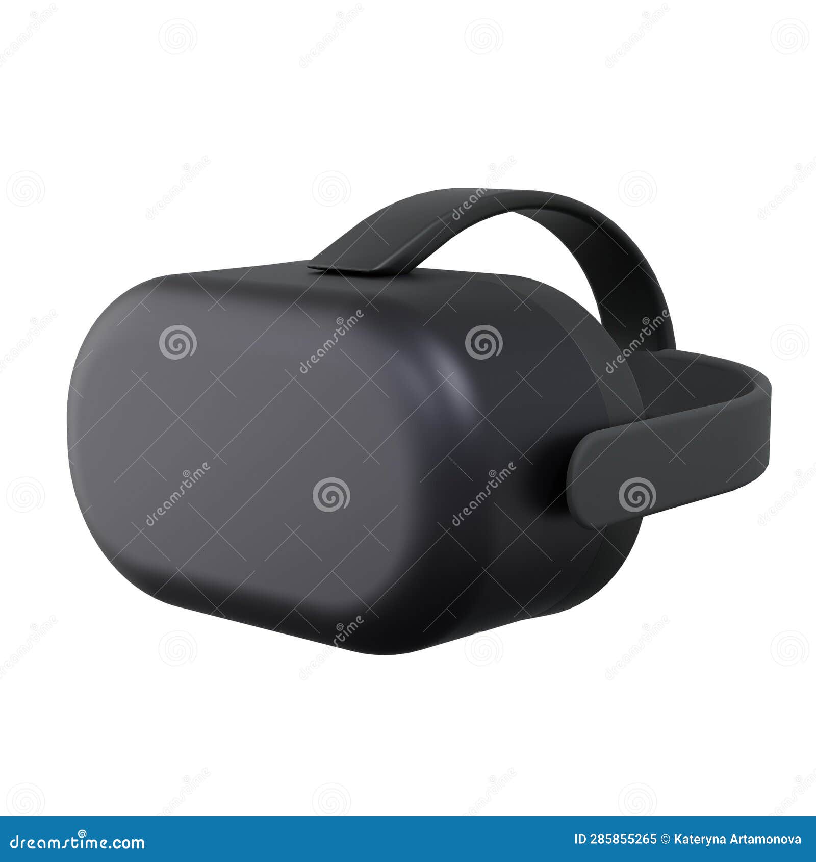 Black VR Headset. Isolated on White Background. 3D Render. Virtual ...