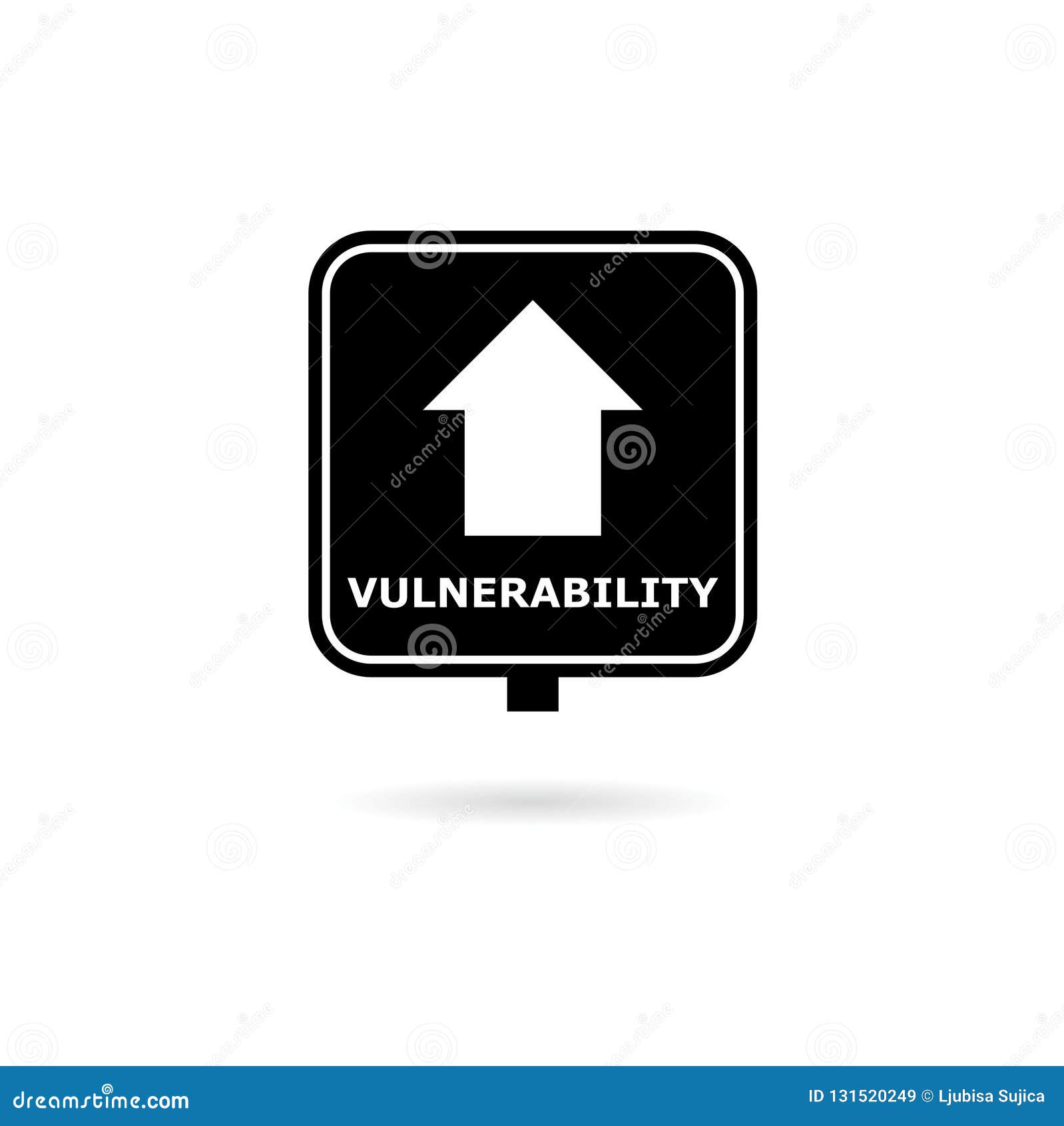 Black Vulnerability Road Sign, Simple Icon or Logo Stock Illustration ...