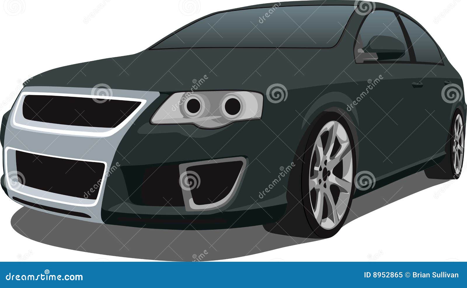 Black VW Passat Luxury Sedan Stock Vector - Illustration of isolated ...