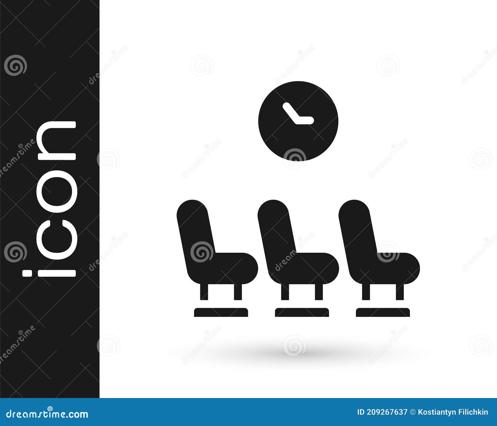 Black Waiting Room Icon Isolated on White Background. Vector Stock ...