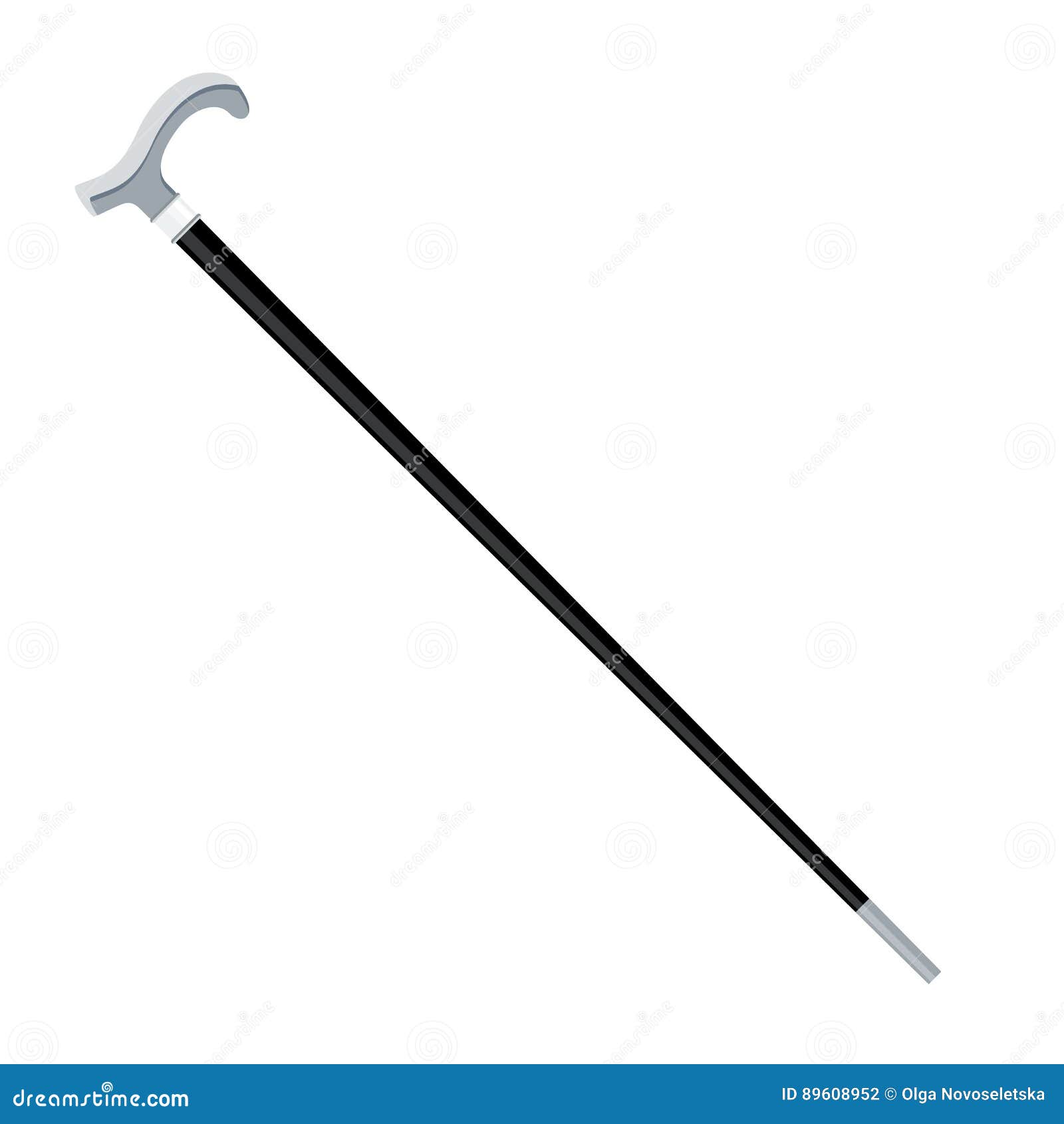 Black walking cane stock vector. Illustration of dark - 89608952
