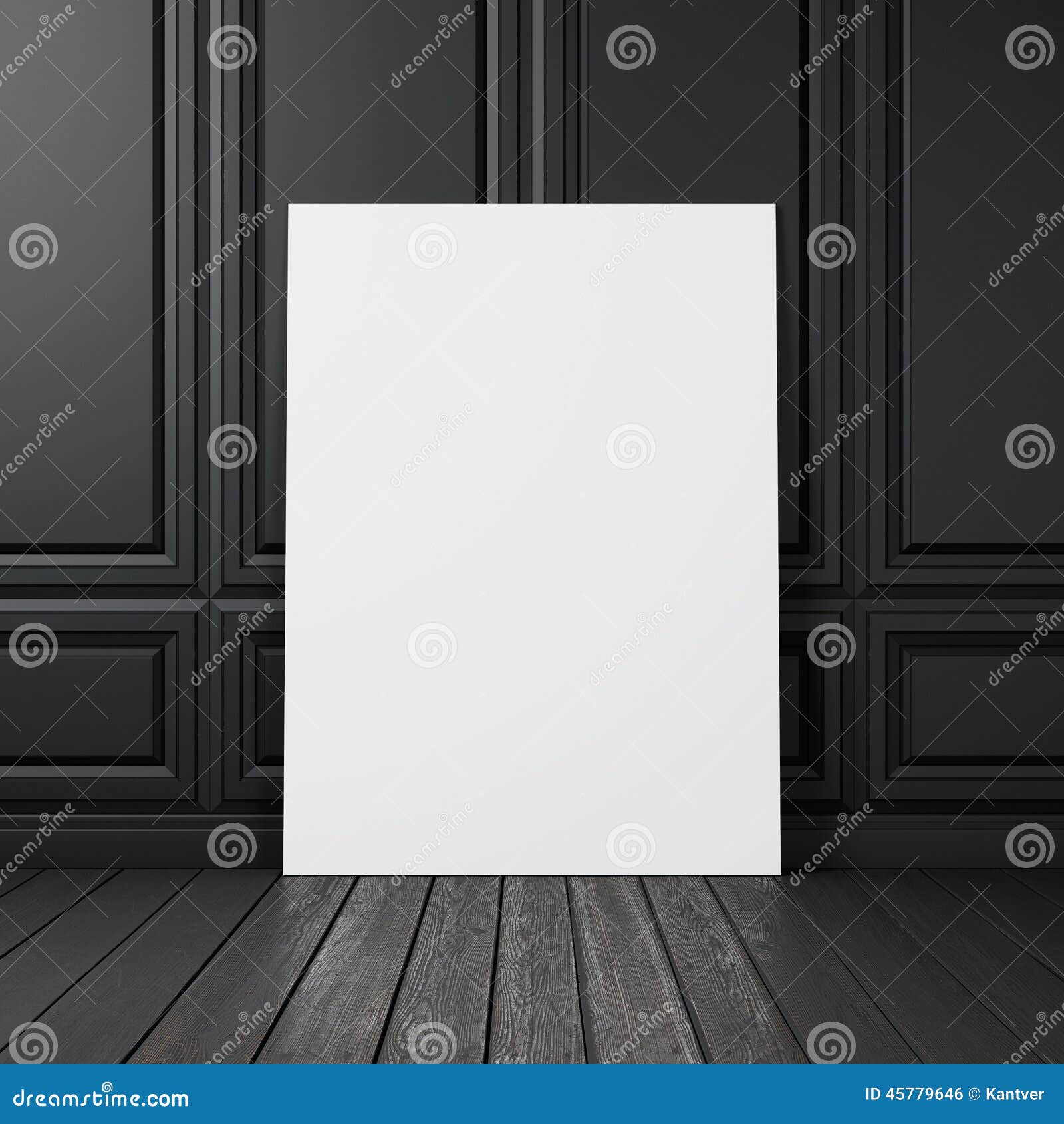 Black Wall with Blank Poster Stock Photo - Image of background, banner ...