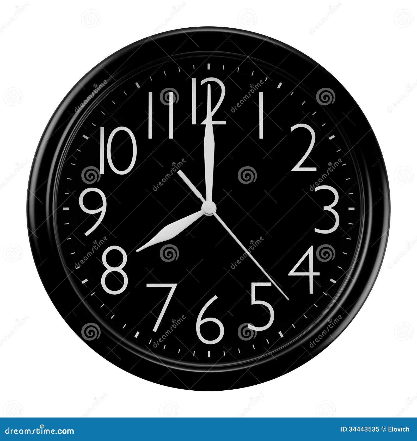 Black wall clock stock image. Image of arrow, deadline - 34443535