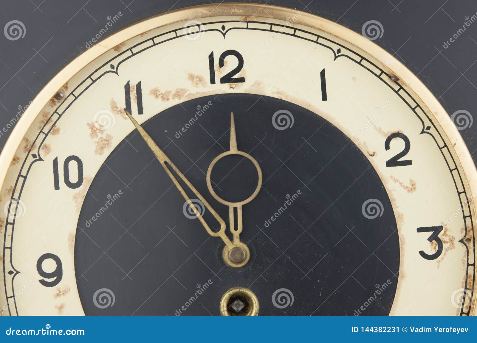 Black Wall Clock on White Background.the Time is Going on Concept ...
