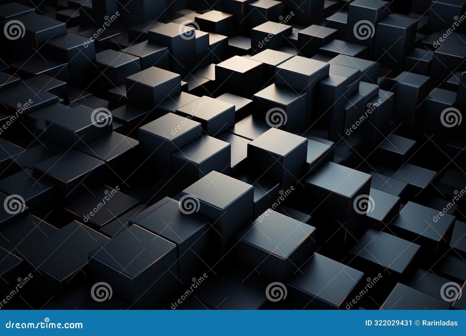 Black Wall with Interlocking Cubes Pattern, Modern Geometric Texture ...