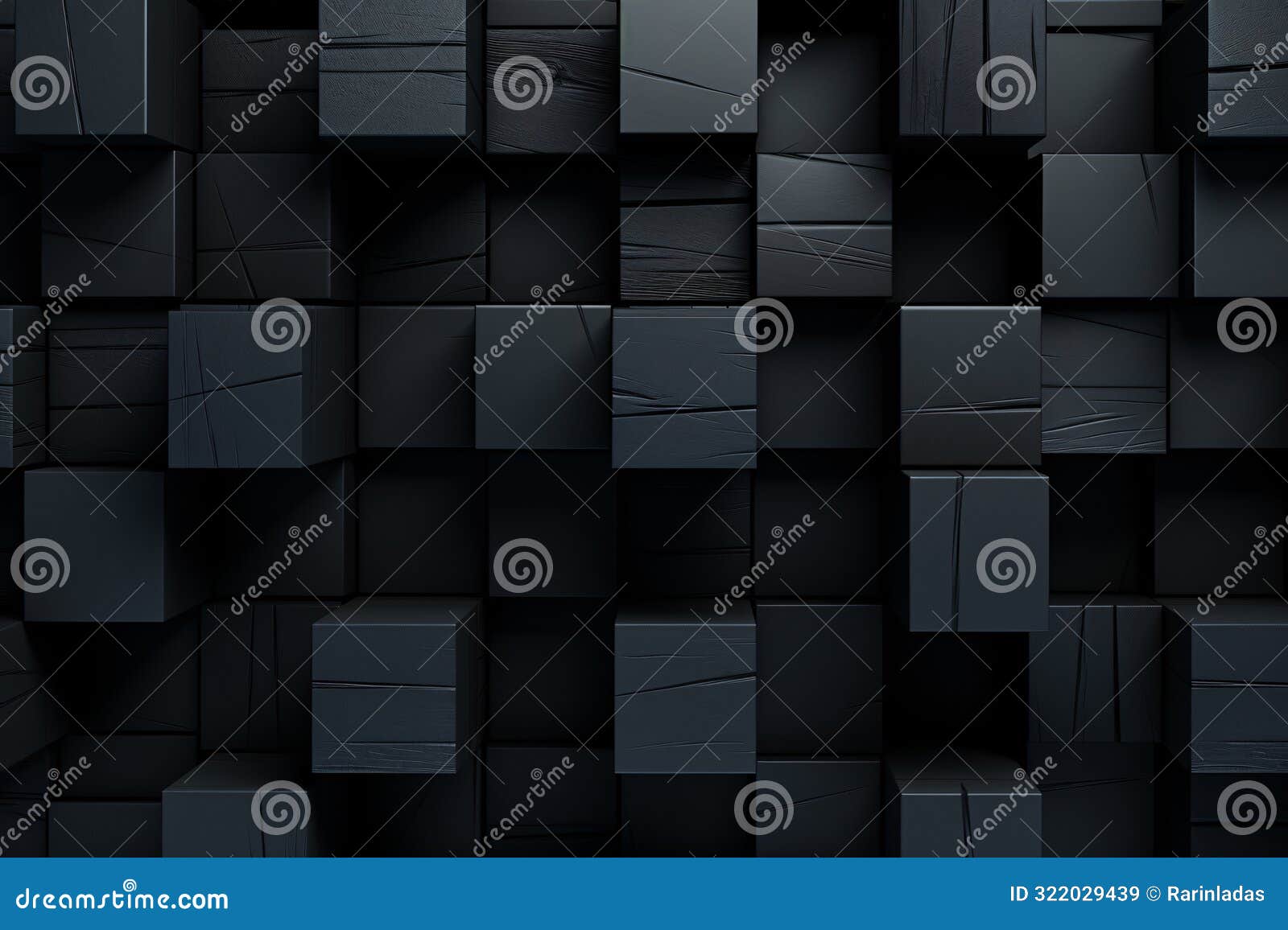 Black Wall with Interlocking Cubes Pattern, Modern Geometric Texture ...
