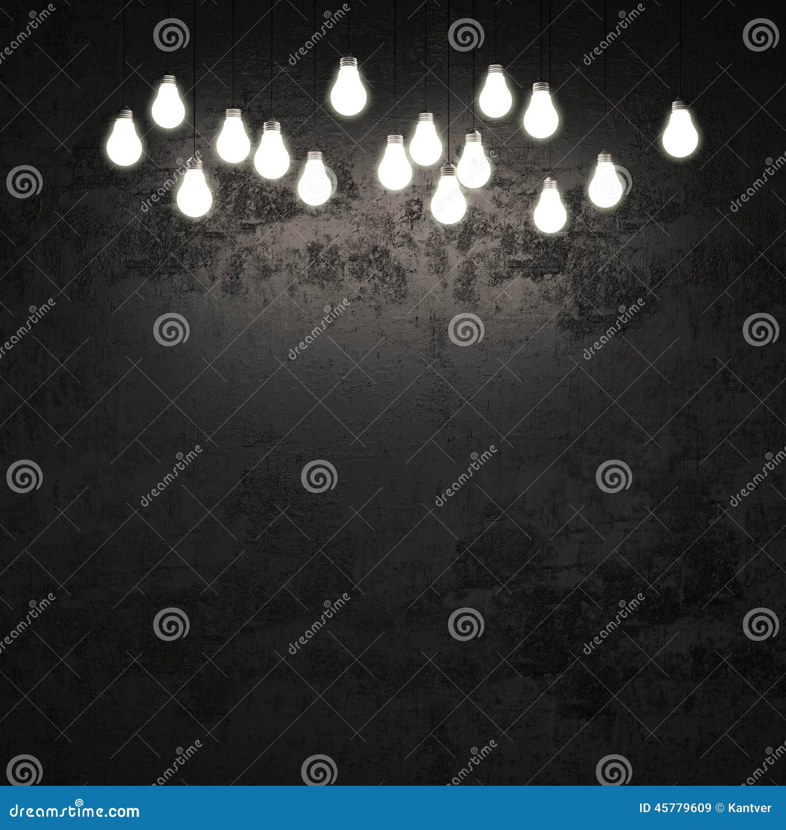 Black Wall with Light Bulbs Stock Image - Image of electric, wall: 45779609