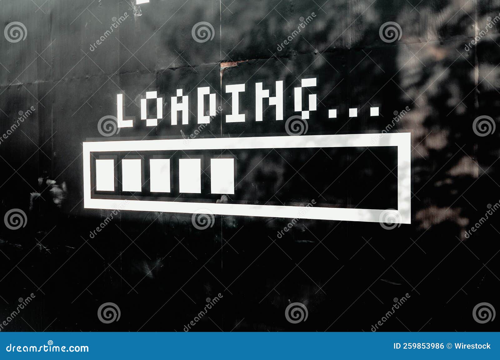 Black Wall with Loading Icon Painted Stock Illustration - Illustration ...