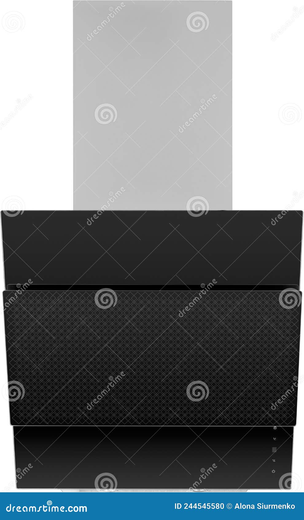 Black Wall Mounted Kitchen Cooker Hood Front View Stock Photo - Image ...