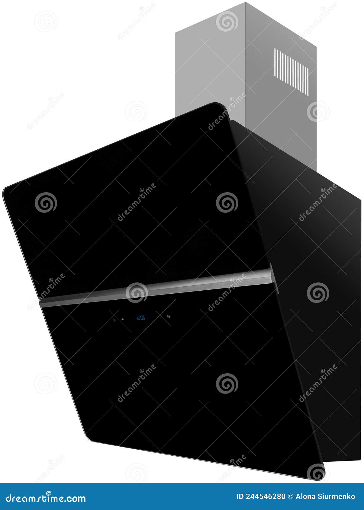 Black Wall Mounted Kitchen Hood Stock Photo - Image of isolated, filter ...