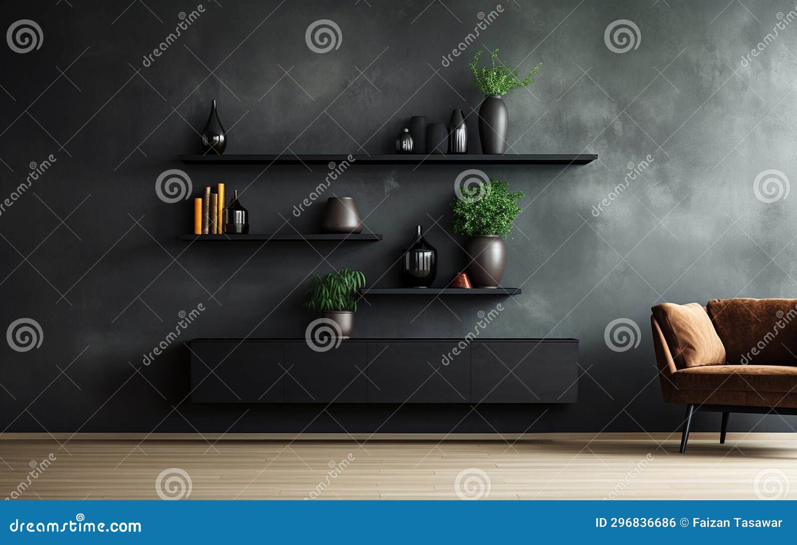 Black Wall Storage on a White Background -Generative Ai Stock Photo ...