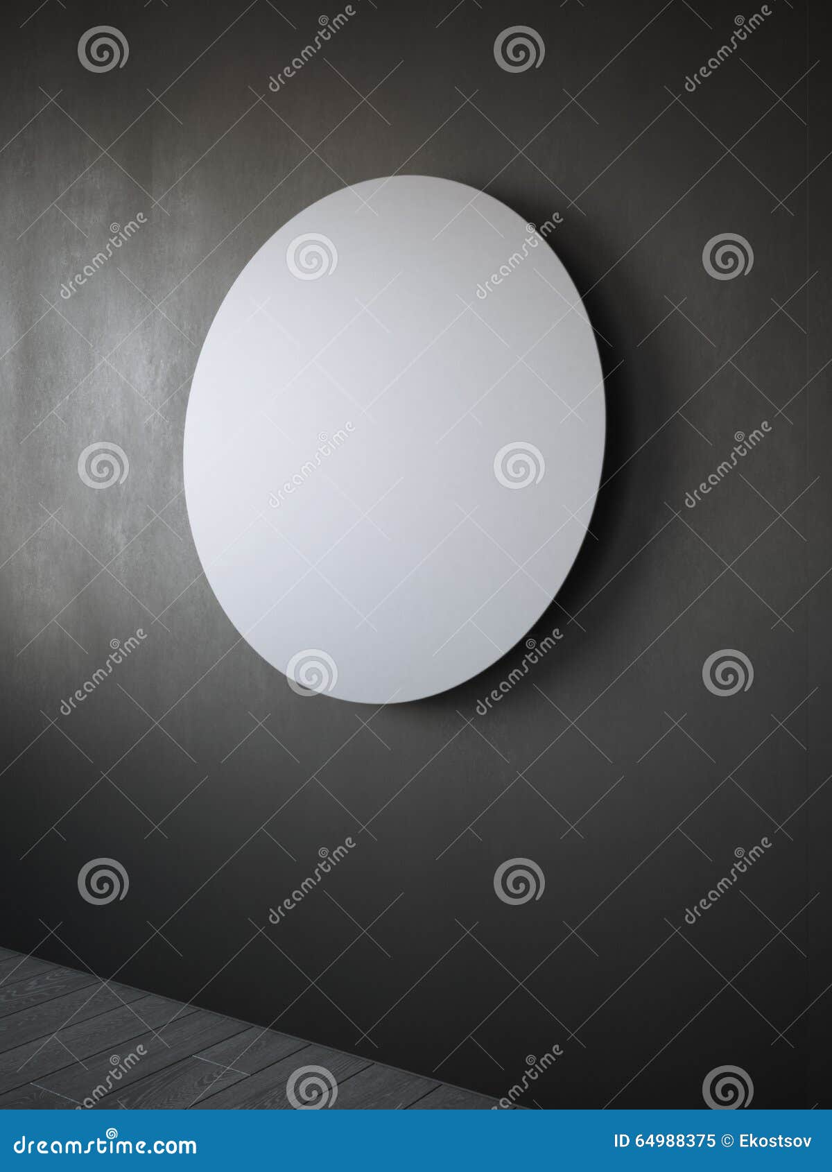 Black Wall with White Circle Poster. 3d Rendering Stock Image - Image ...