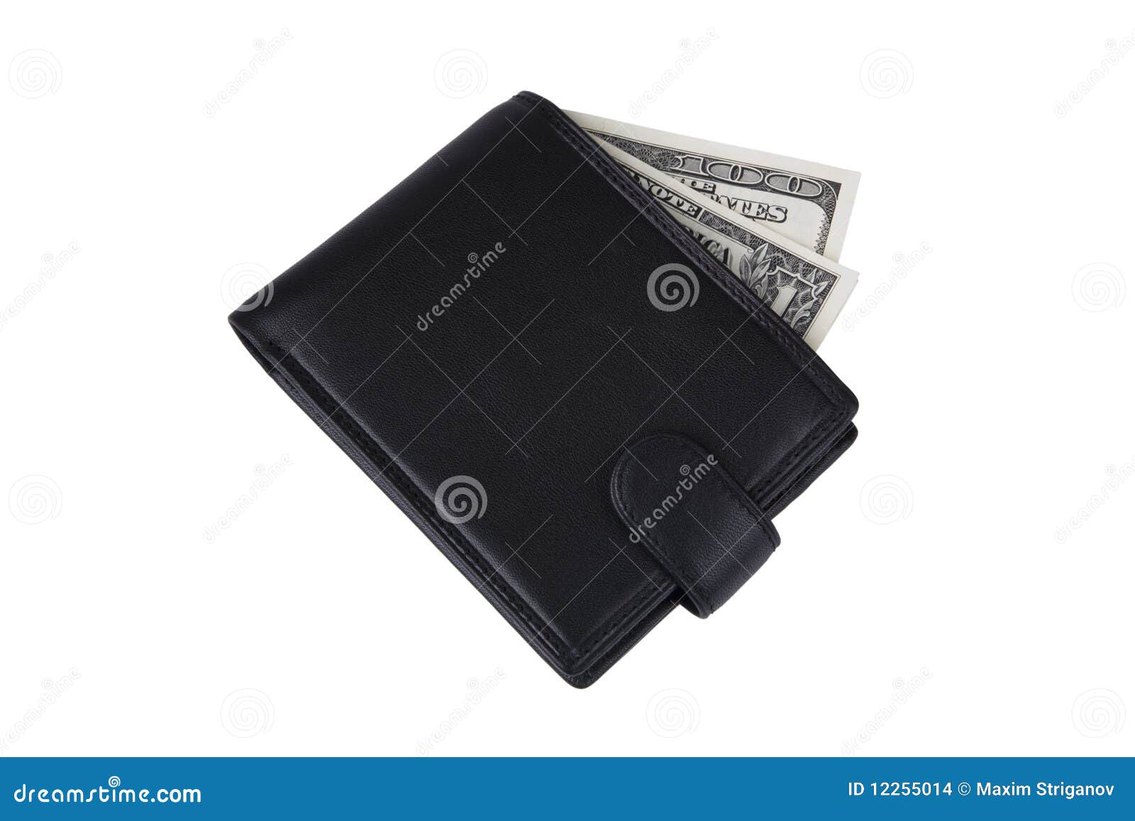 Black wallet stock photo. Image of white, black, isolated - 12255014