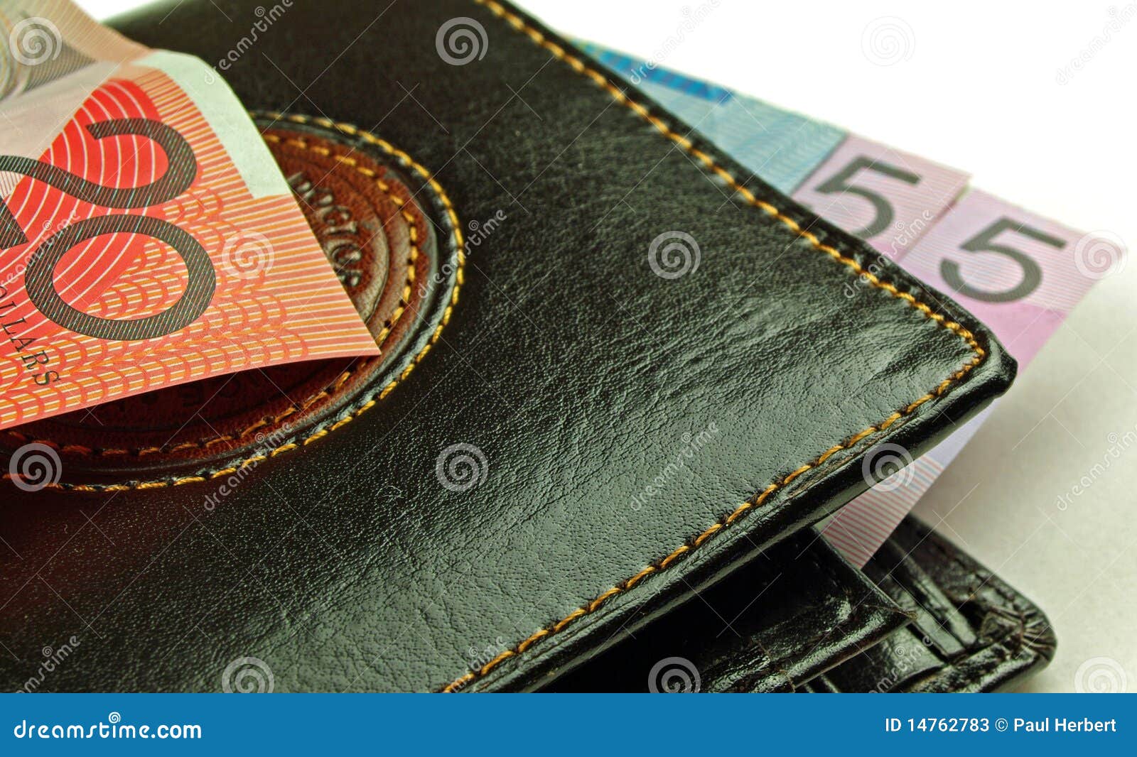 Black Wallet and Bank Notes Stock Image - Image of close, cash: 14762783