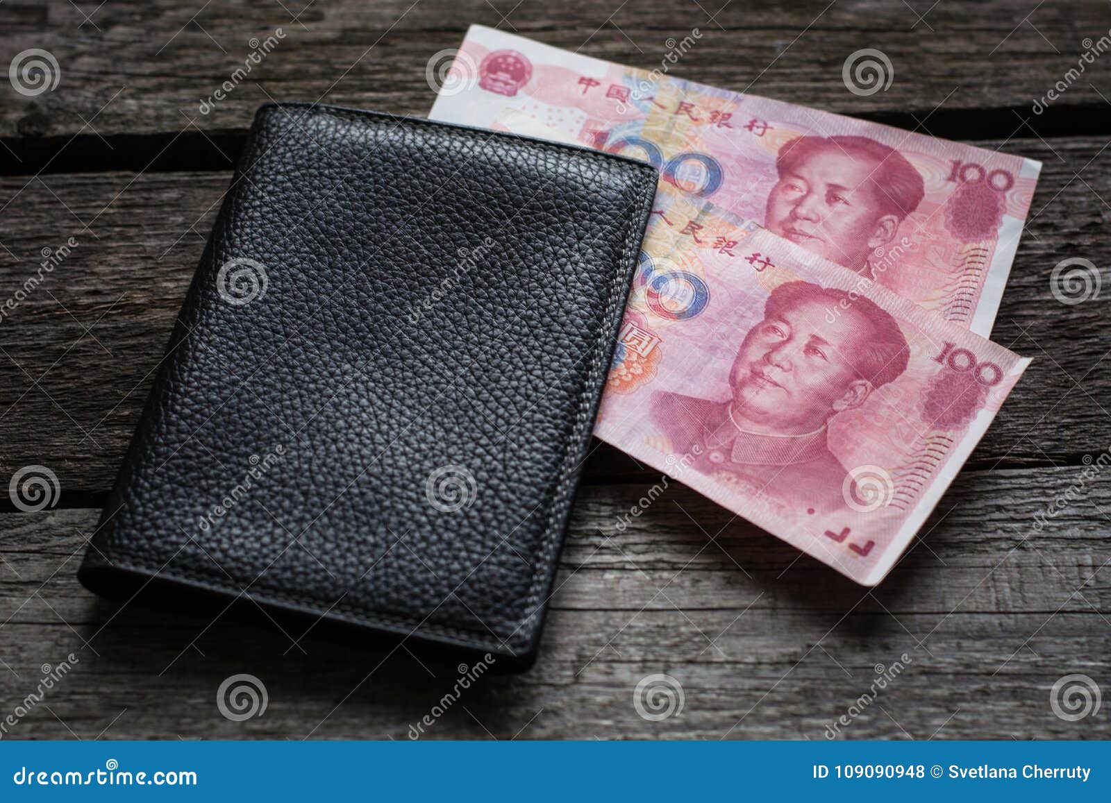 Black Wallet and China Yuan on Board. Stock Photo - Image of american ...