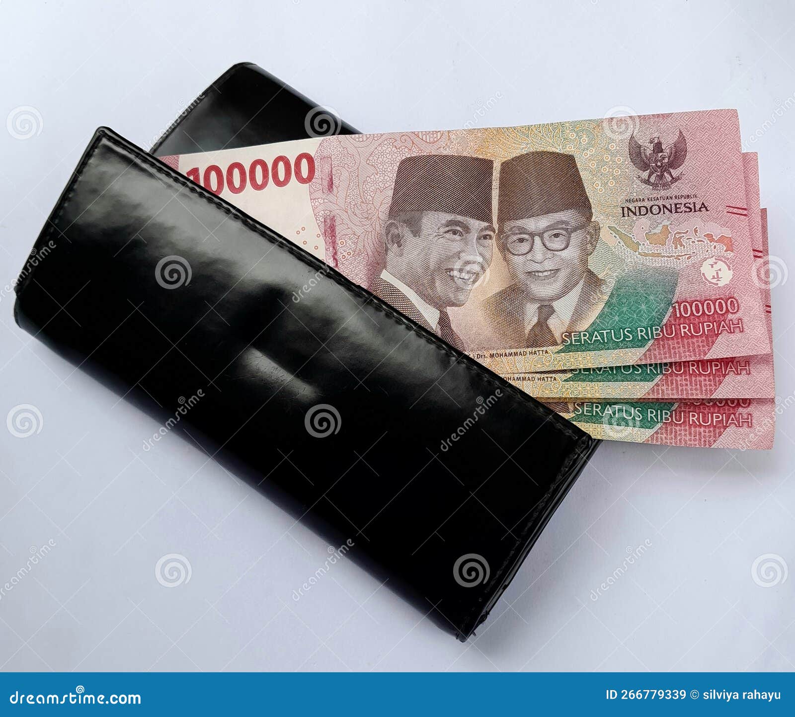 Black Wallet with Indonesian Rupiah Money Stock Image - Image of black ...