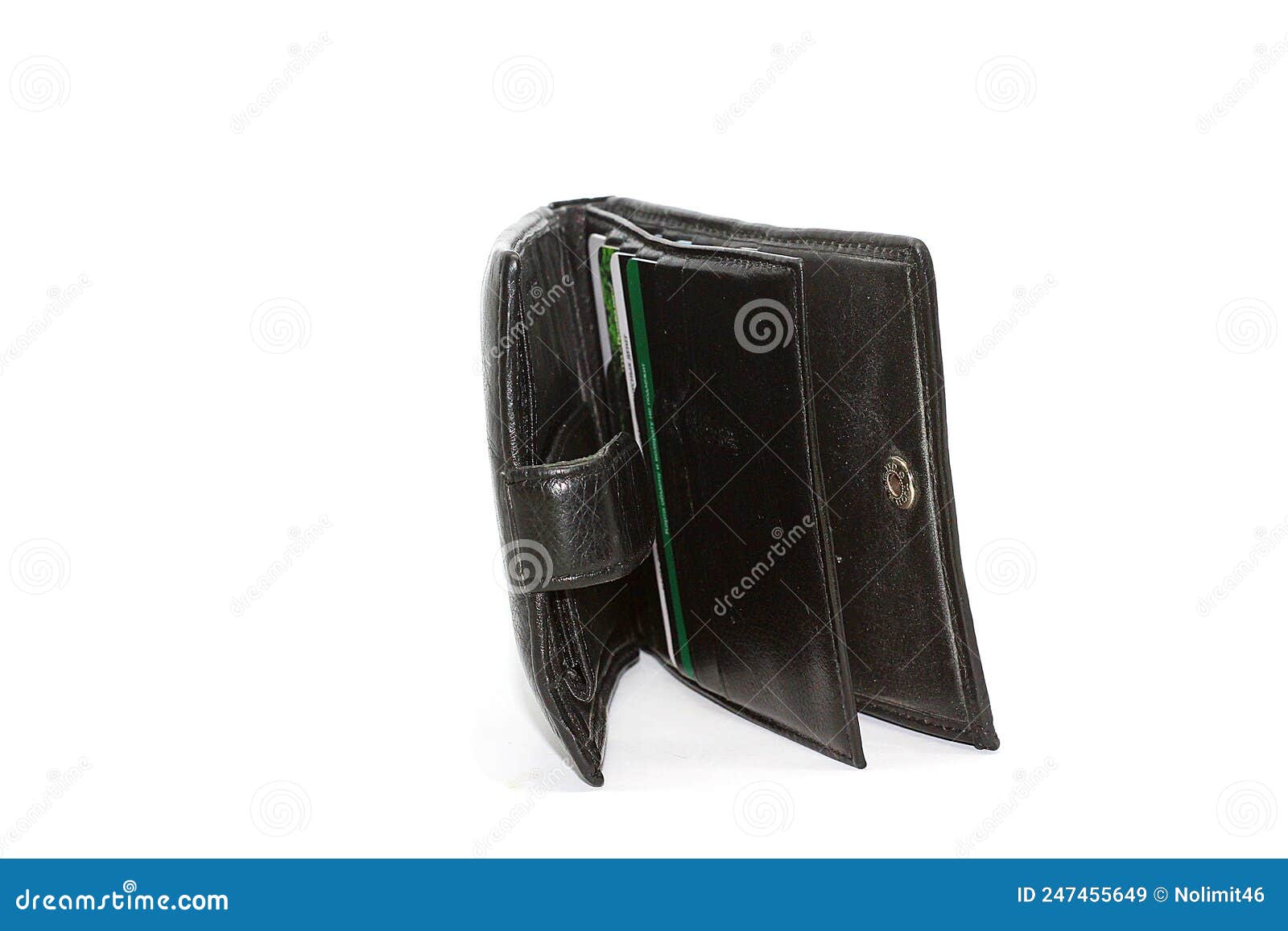 Black Wallet Isolated White Background Stock Image - Image of accessory ...