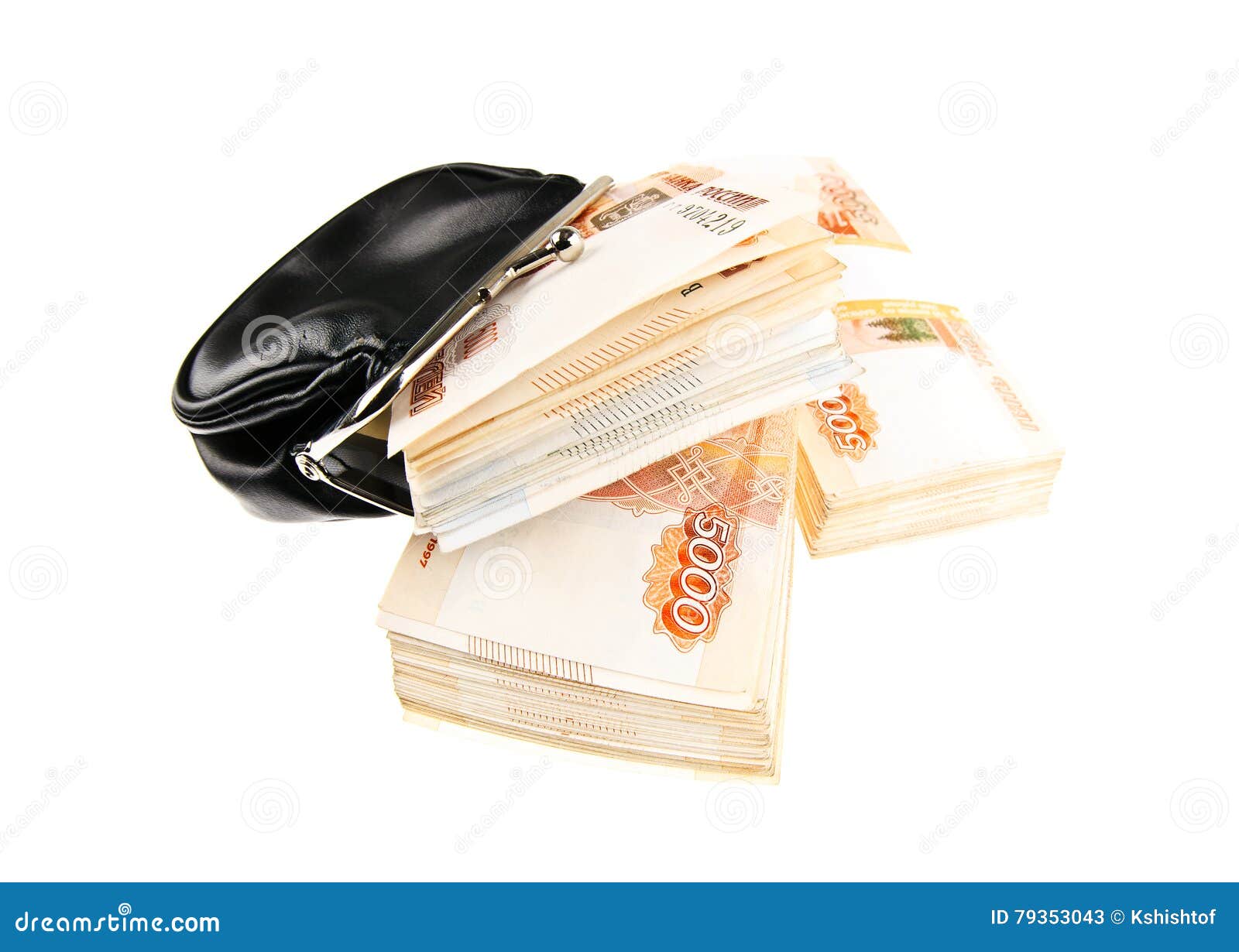 Black Wallet with Money Stacks Stock Image - Image of wealth, black ...