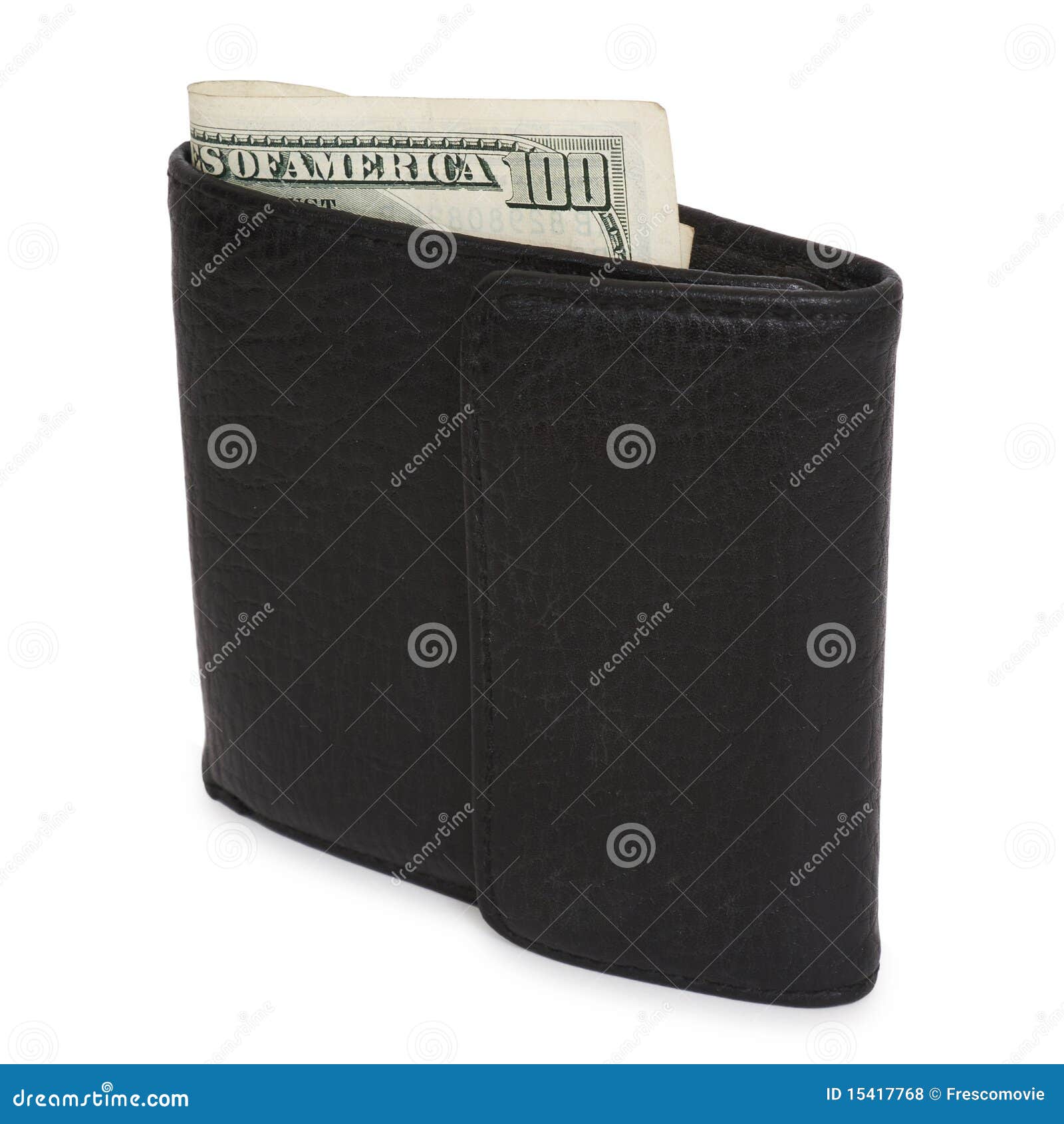 Black Wallet with the Pack of Dollars Stock Photo - Image of currency ...