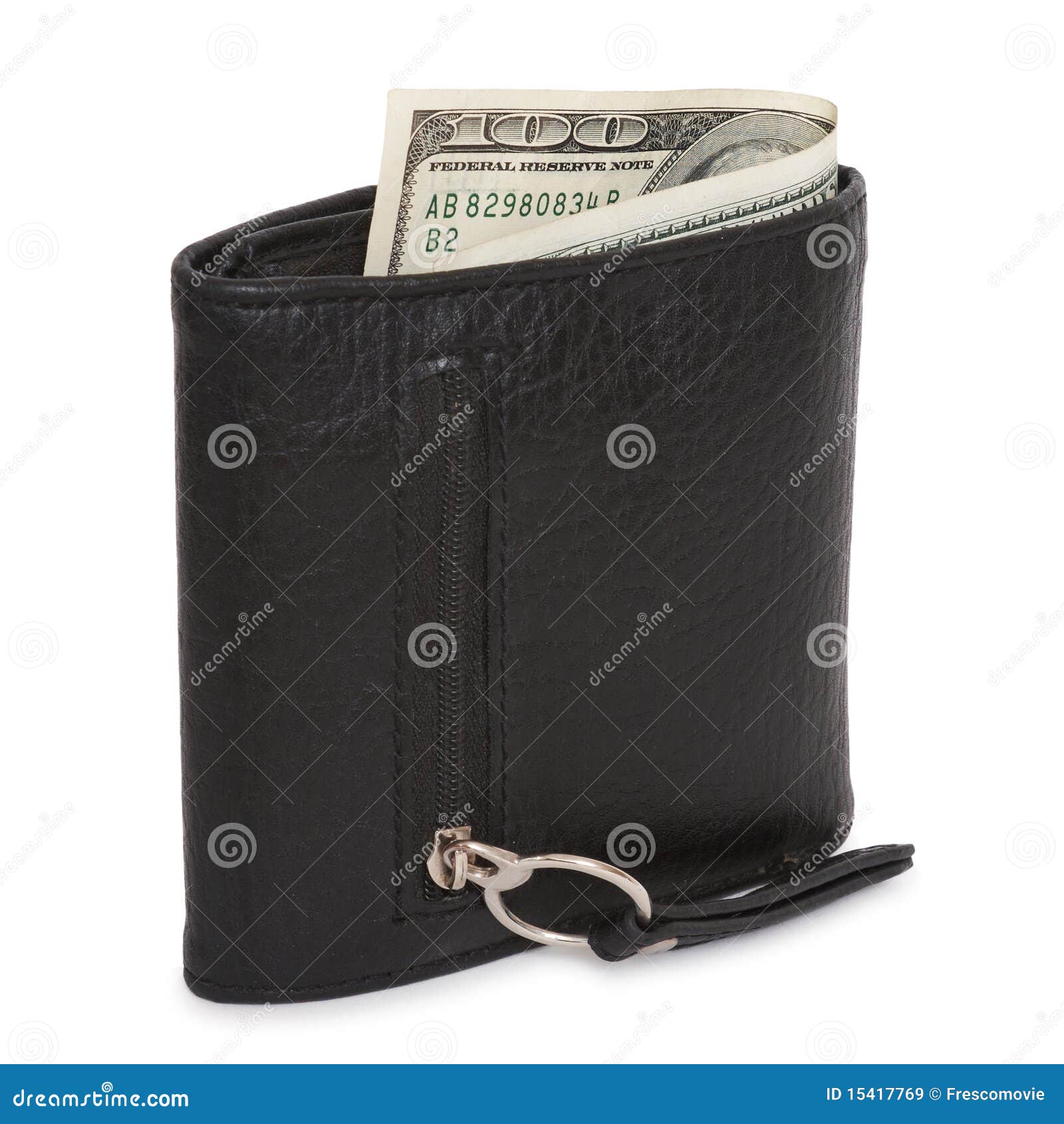 Black Wallet with the Pack of Dollars Stock Image - Image of full ...