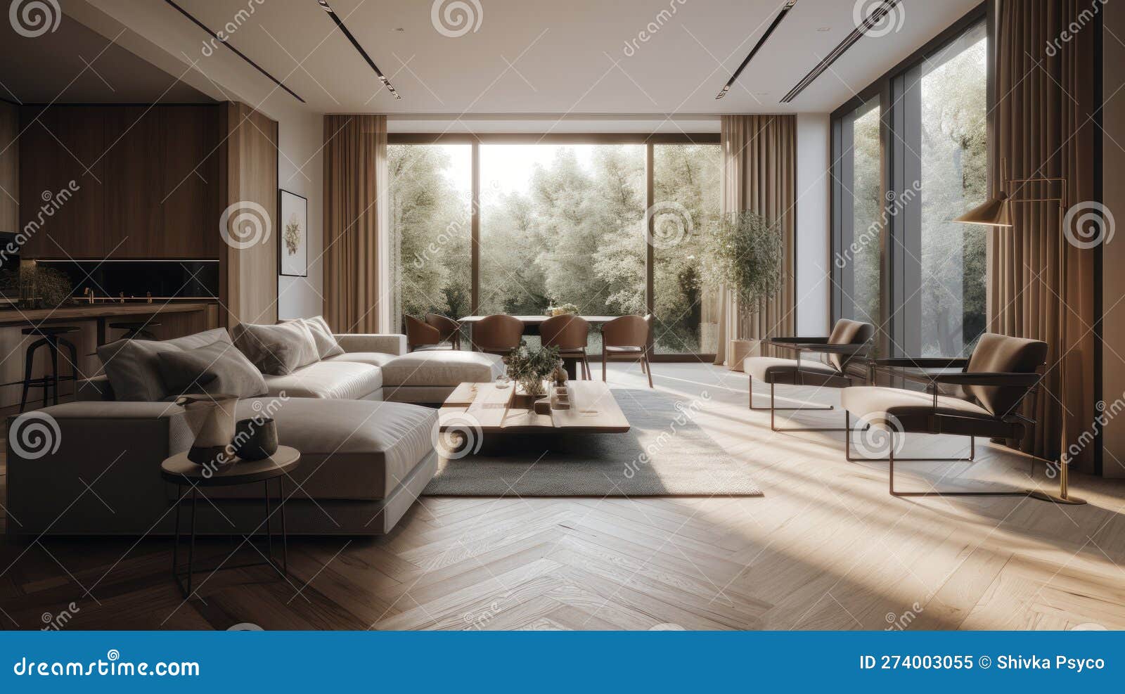 The Black Walnut Floor and Room Setup Image Generative AI Stock ...