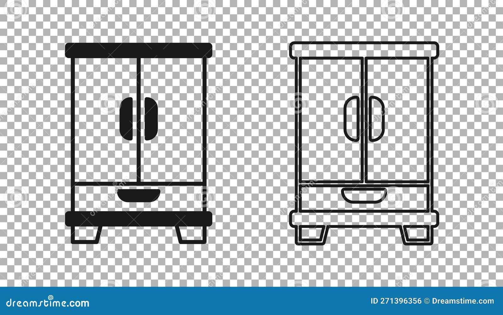 Black Wardrobe Icon Isolated on Transparent Background. Cupboard Sign ...