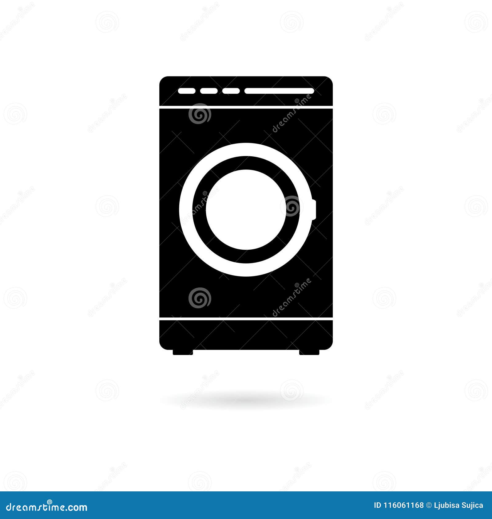 Black Washing machine icon stock vector. Illustration of clean - 116061168