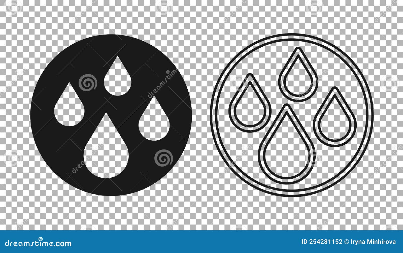 Black Water Drop Icon Isolated on Transparent Background. Vector Stock ...