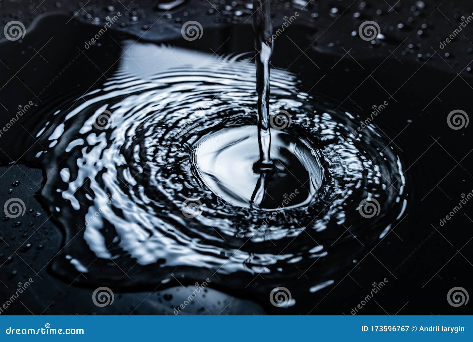 Black water flows stock image. Image of flowing, splashing - 173596767
