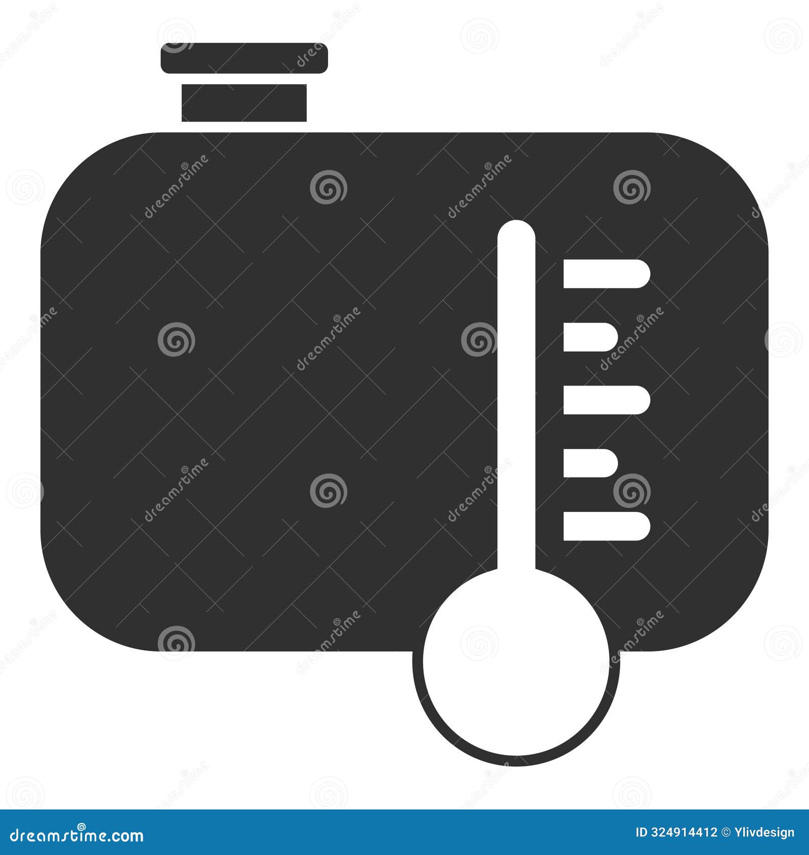 Black Water Tank Icon Showing Temperature with Thermometer Stock Vector ...
