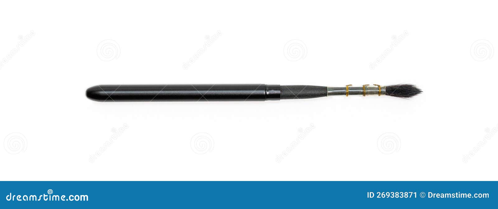 Black Watercolor Paint Brushes on White Background. Pointed Brushes ...