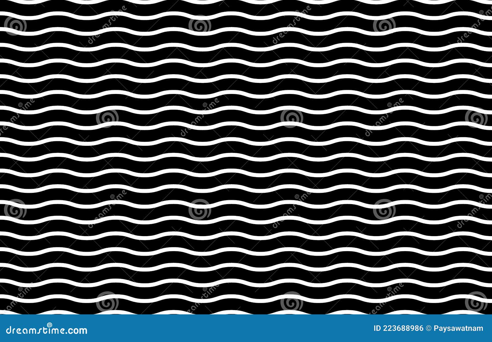 Black Wave Seamless Pattern on White Background.Vector Illustration ...