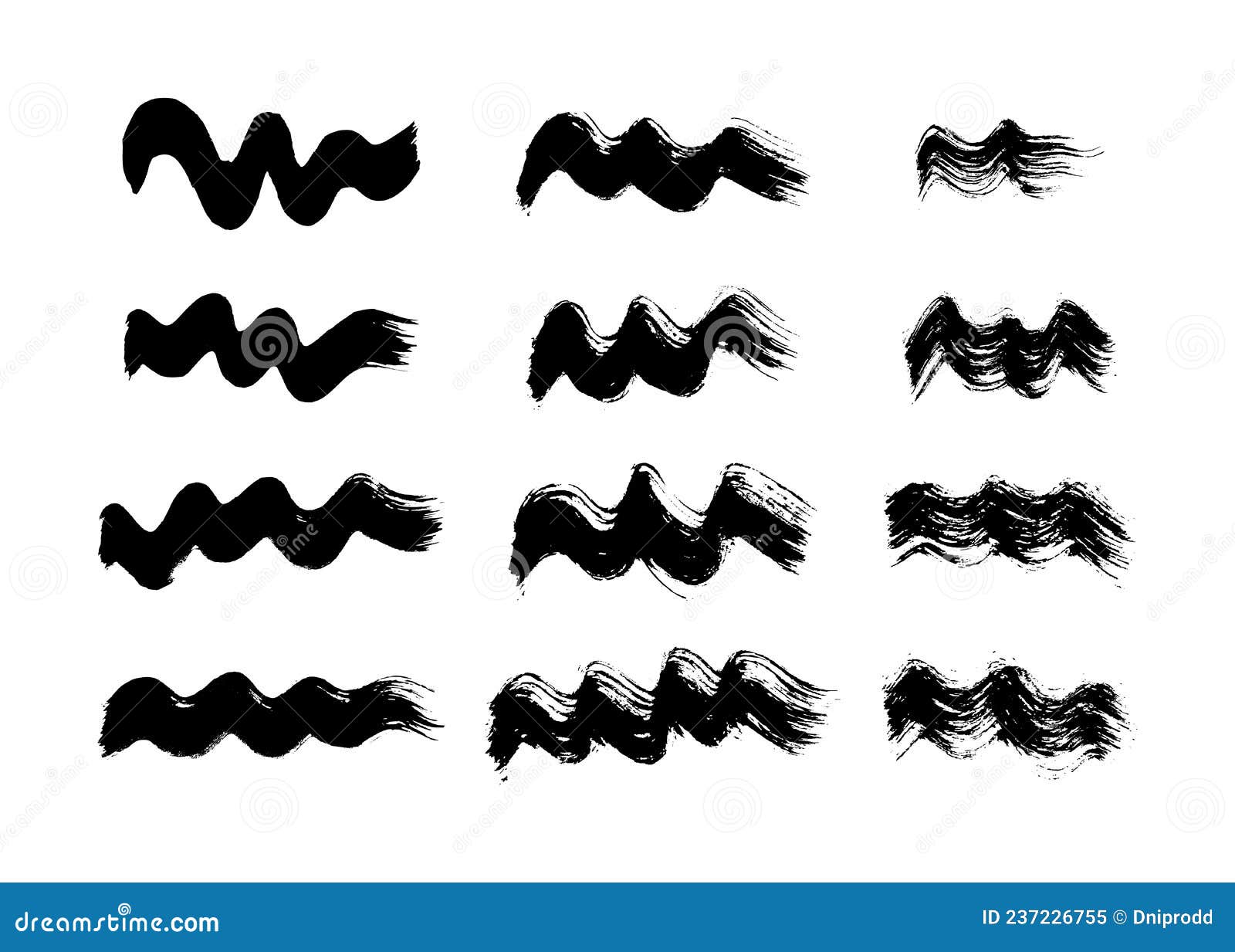 Black Wavy Grunge Brush Strokes Stock Vector - Illustration of doodle ... Black Wavy Grunge Brush Strokes Stock Vector - Illustration of doodle ...