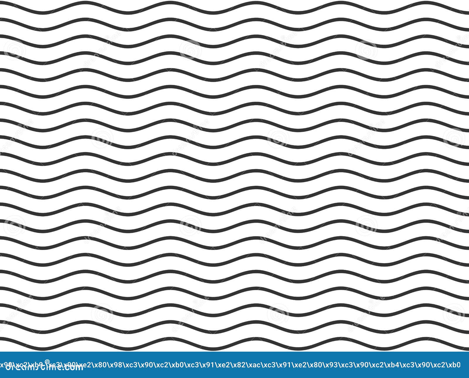 Black Wavy Line Pattern Vector Illustration. Abstract Seamless ...