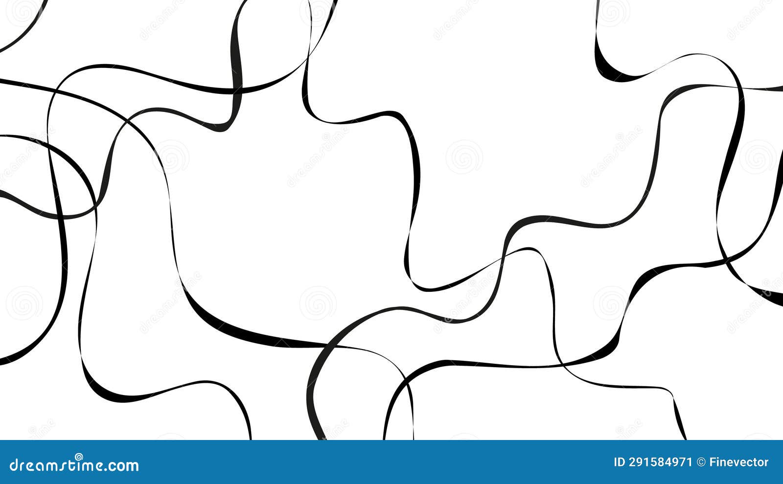 Black Wavy Lines Pattern. Abstract Background with Hand Drawn Random ...
