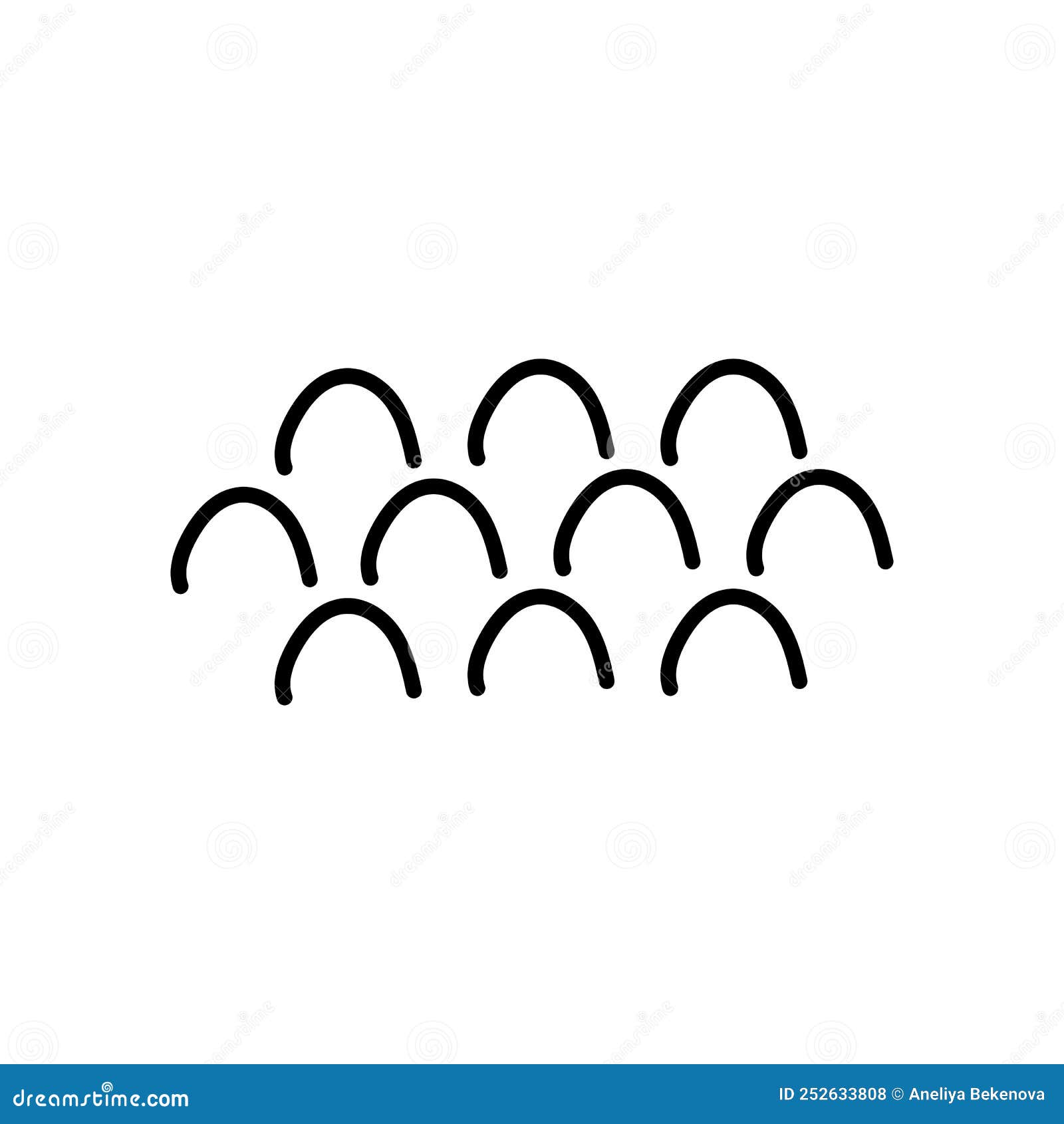 Black Wavy Outline Pattern Vector Illustration. Isolated Stock Vector ...